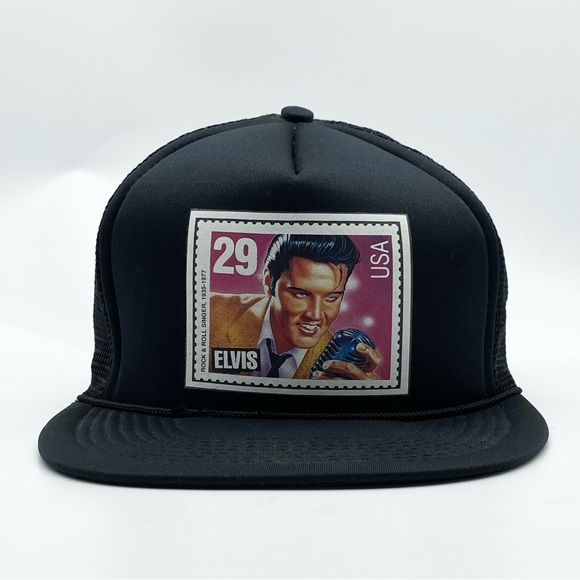 Vintage | Accessories | Vintage 992 Elvis Stamp Trucker Hat | Poshmark
